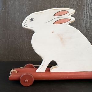 Vintage | Toys | Vintage 6 Large Handmade Wooden Rabbit Pull Toy ...